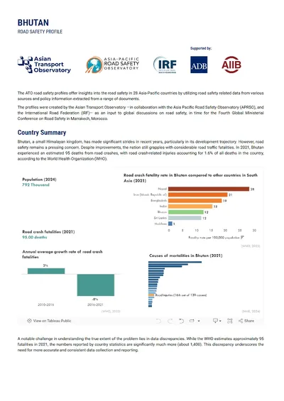 Bhutan Road Safety Profile 2025 - Asian Transport Observatory